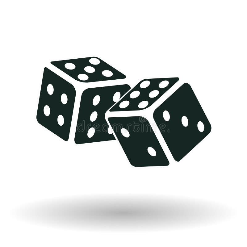 Monocromio Dell'icona Dei Dadi Illustrazione Vettoriale - Illustrazione ...