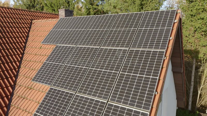 Monocrystalline Photovoltaic Modules Made of Solid Silicon Crystal on a ...