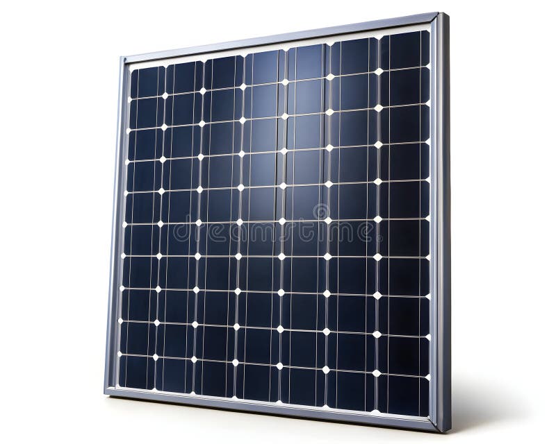 Monocrystalline Solar Panel Module Isolated on White Stock Illustration ...