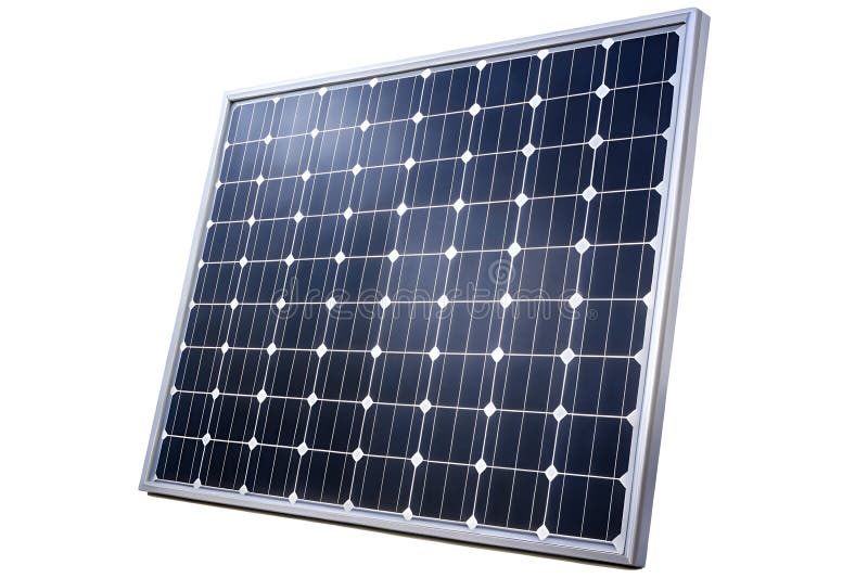 Monocrystalline Solar Panel Module Isolated on White Stock Illustration ...