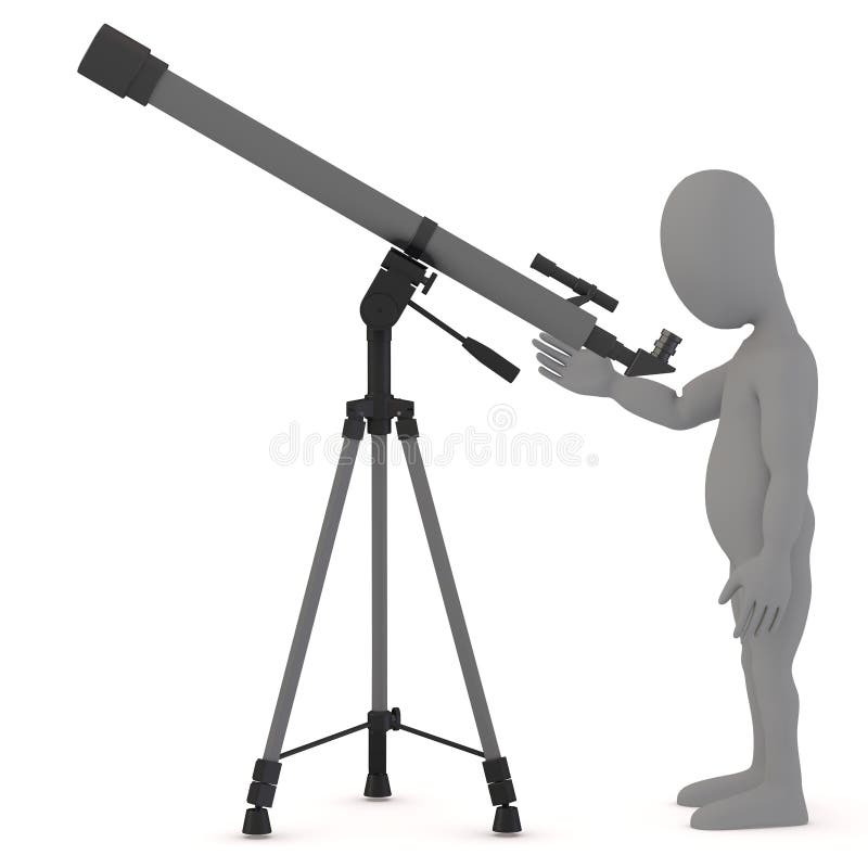 Monocular with Cartoon Character Stock Illustration - Illustration of ...