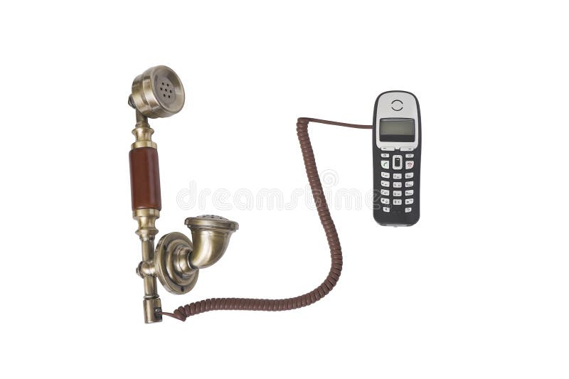 Monofones Do Telefone Velho E De Um Cordlessphone Imagem de Stock ...