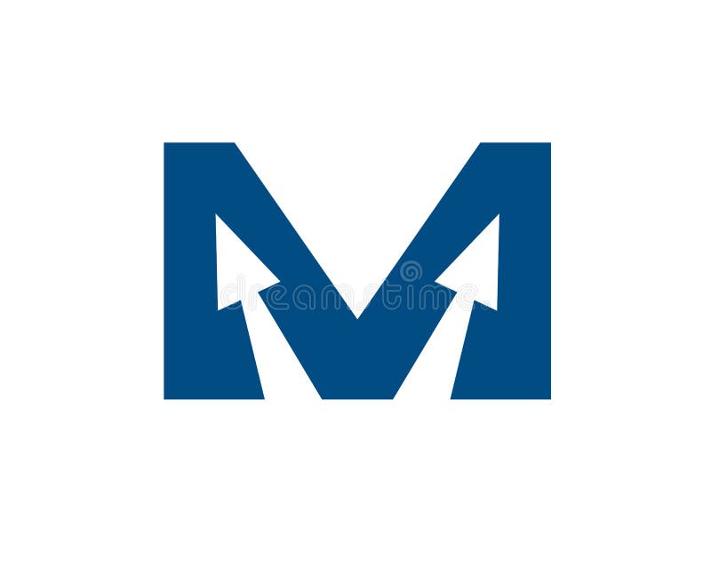 Monogram Anagram of Initial Letter M for Mega Arrow Logo Stock Vector ...
