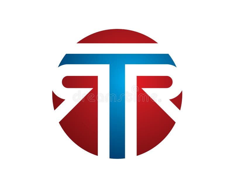 Monogram Anagram of Initial Letter T R in Round Circular Shape Stock ...