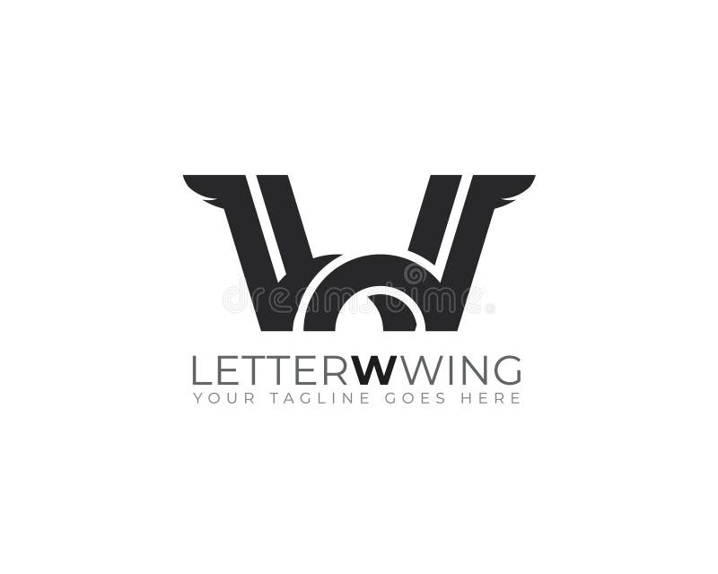 Monogram Anagram of Initial Letter W As Wings Stock Vector ...