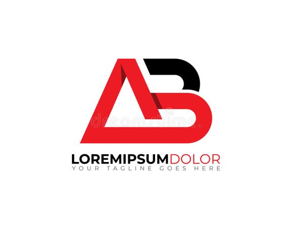 Monogram Anagram of Letter a B in Triangle Shape Stock Vector ...