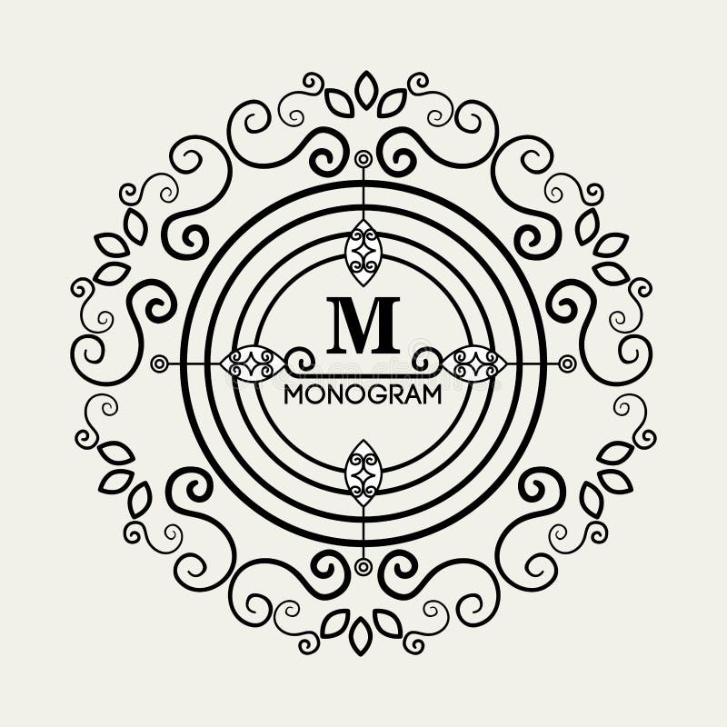Monogram background design stock illustration. Illustration of line ...