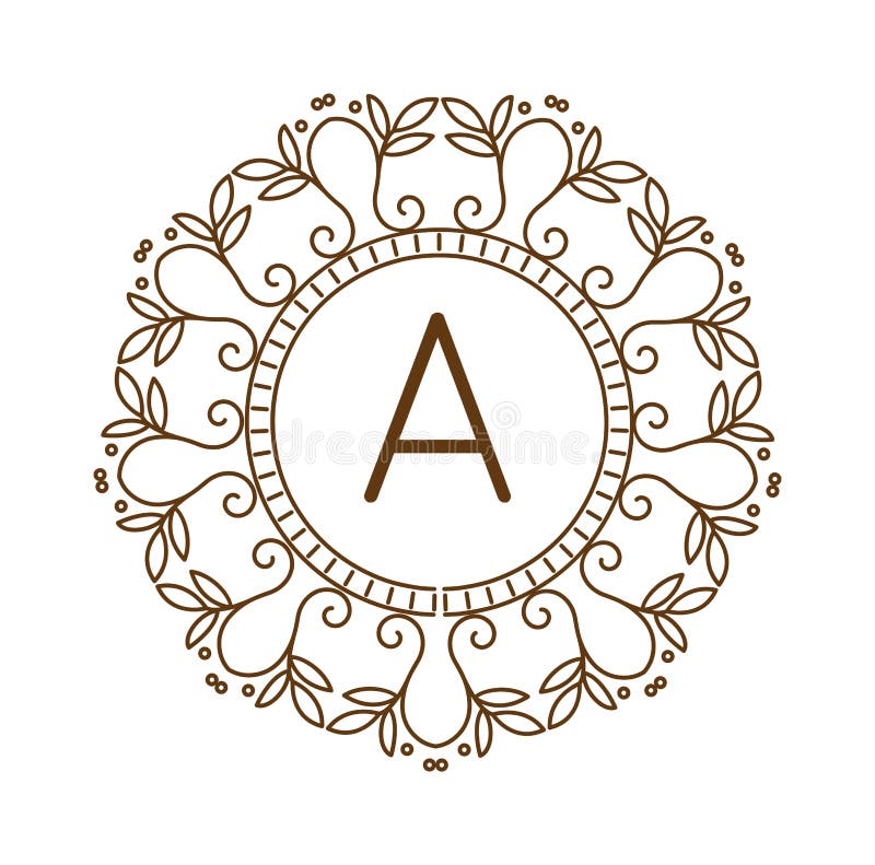 Monogram bage logo vector stock vector. Illustration of linear - 74028405