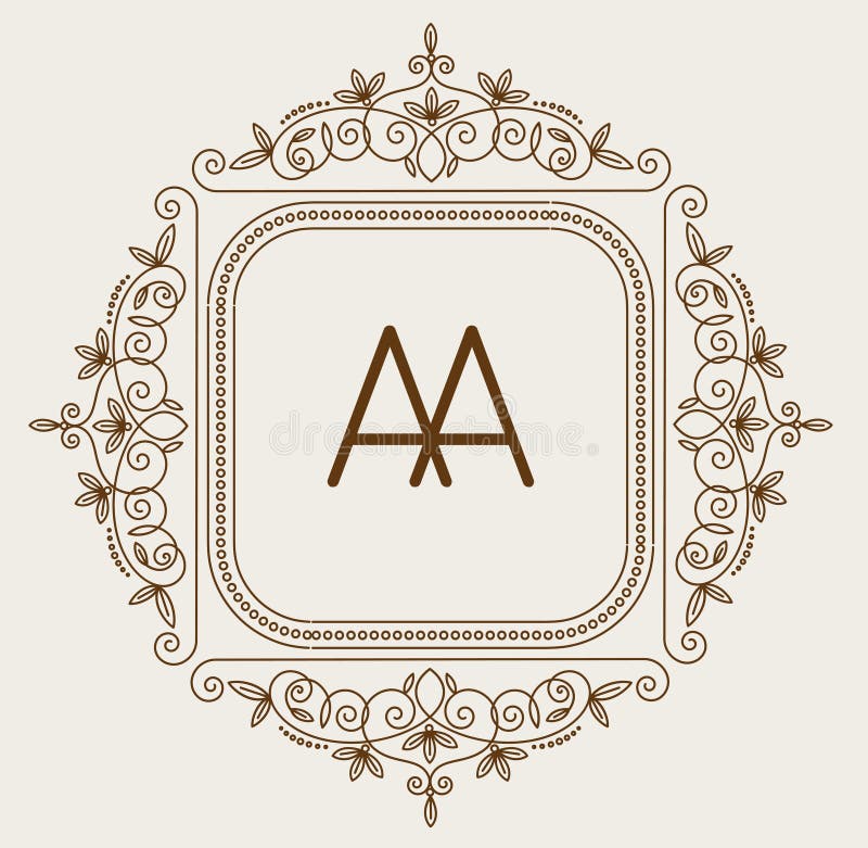 Monogram bage logo vector stock vector. Illustration of elegant - 74028418