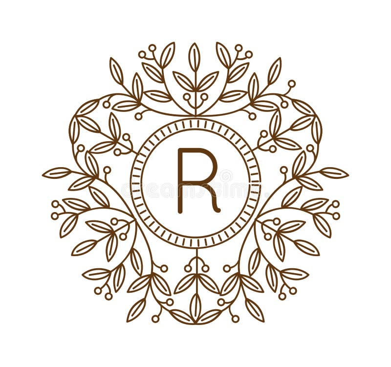 Monogram bage logo vector stock vector. Illustration of design - 78229547