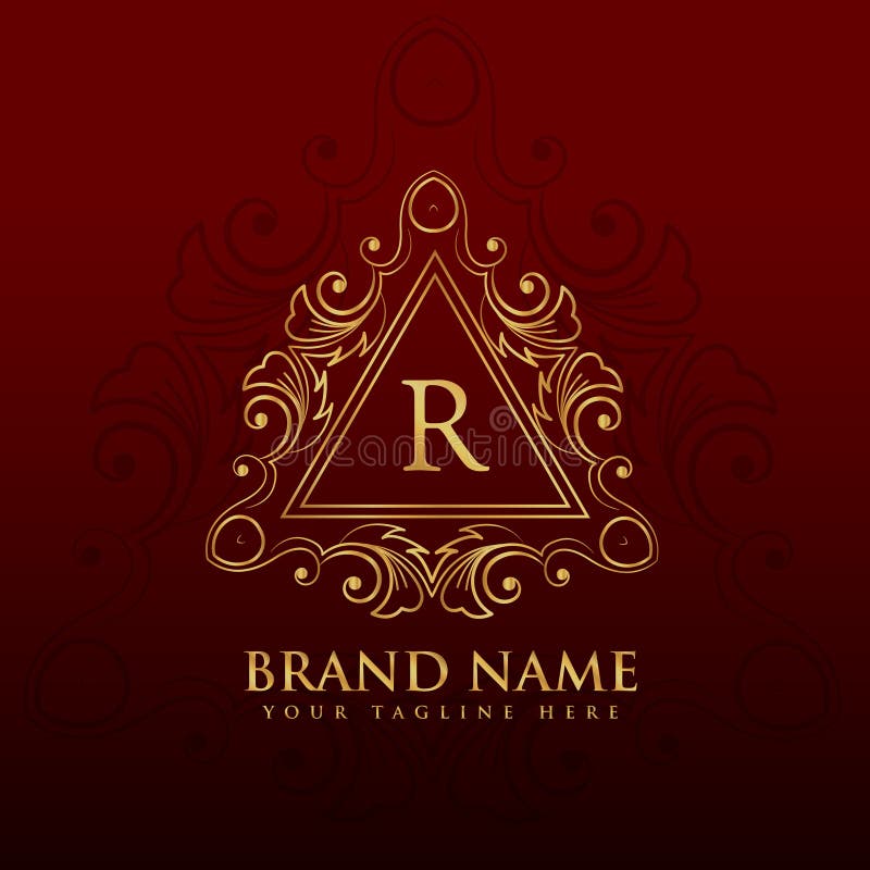 Monogram Border Frame Logo Design for Letter R Stock Vector ...
