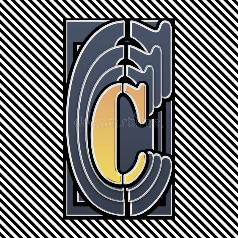Monogram C stencilled stock illustration. Illustration of logo - 224640662