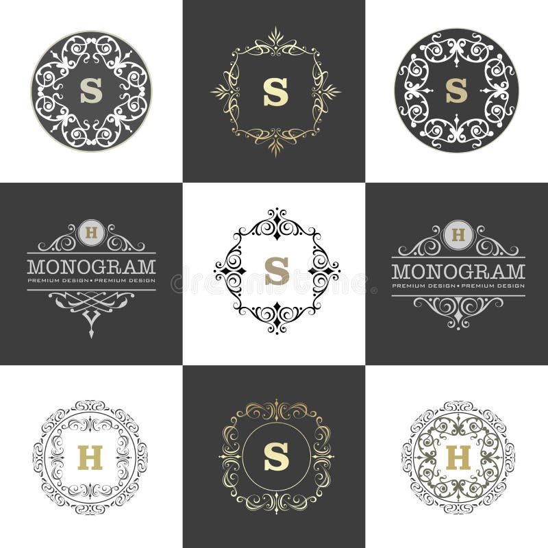 Monogram stock vector. Illustration of elegant, style - 260192018