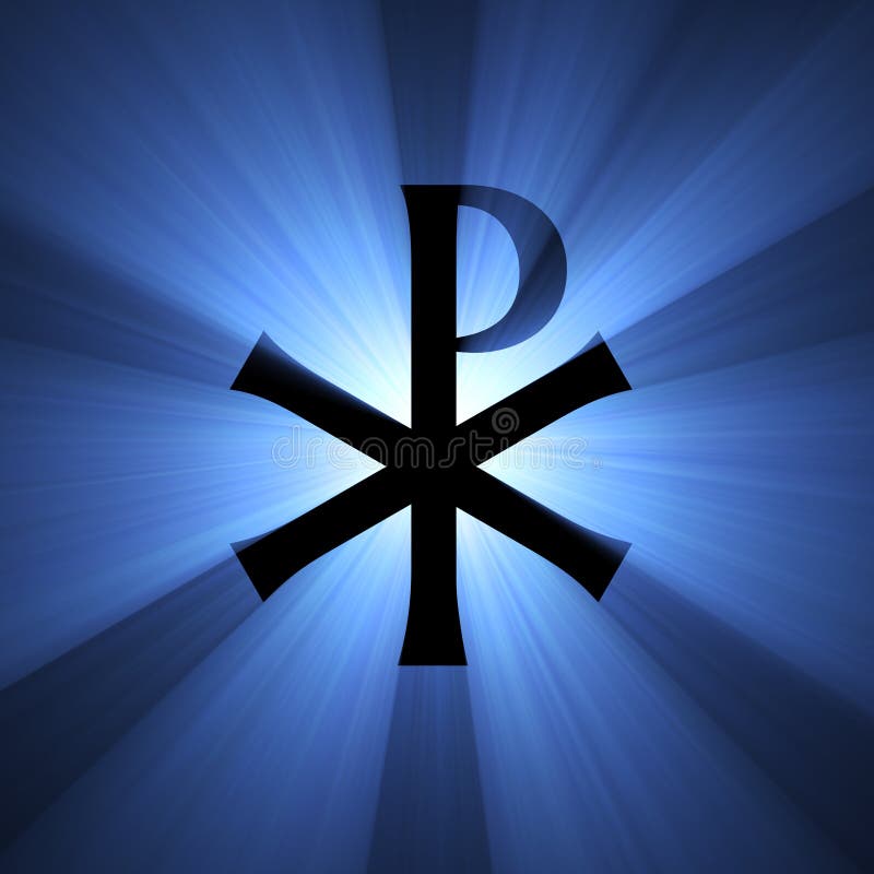 Monogram of Christ Symbol Light Flare Stock Illustration - Illustration ...