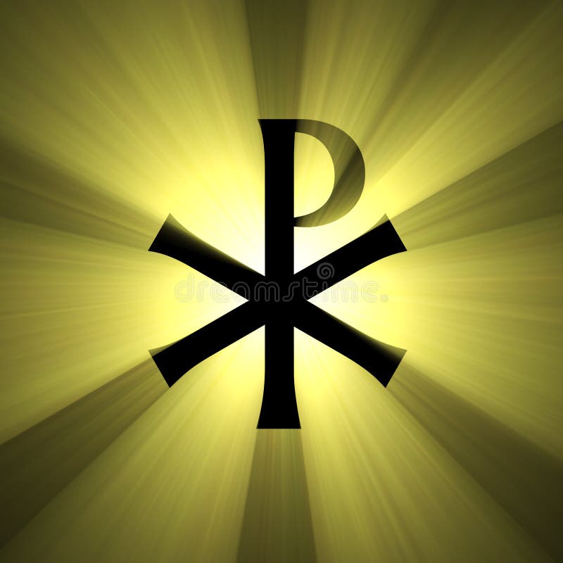Monogram of Christ Symbol Light Flare Stock Illustration - Illustration ...