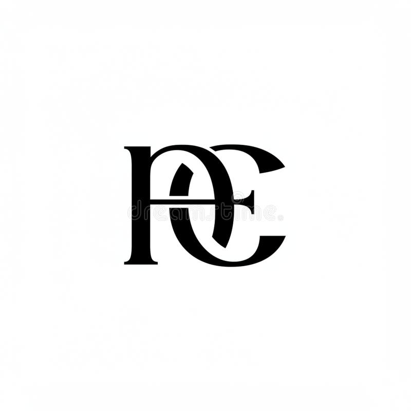 Monogram Combining the Letters "P" and "C" in a Stylized, Overlapping ...