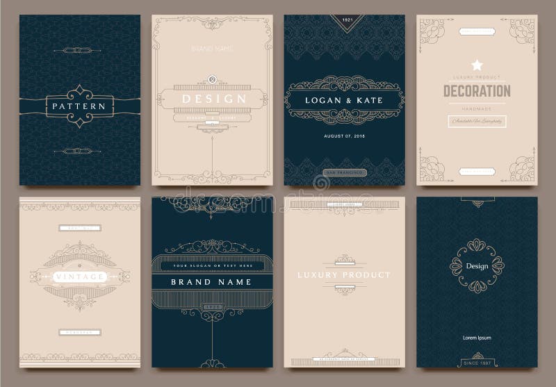 Monogram creative cards stock vector. Illustration of elegant - 116431620