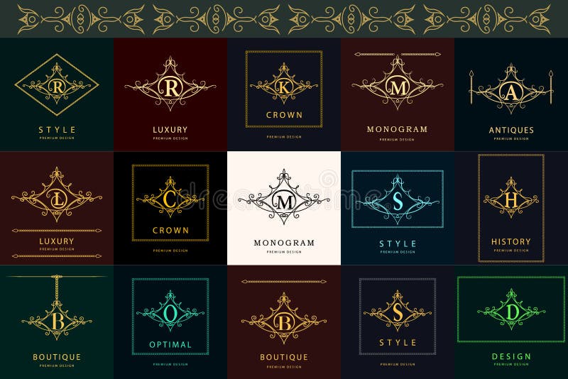Monogram Design Elements, Graceful Template. Elegant Line Art Logo ...
