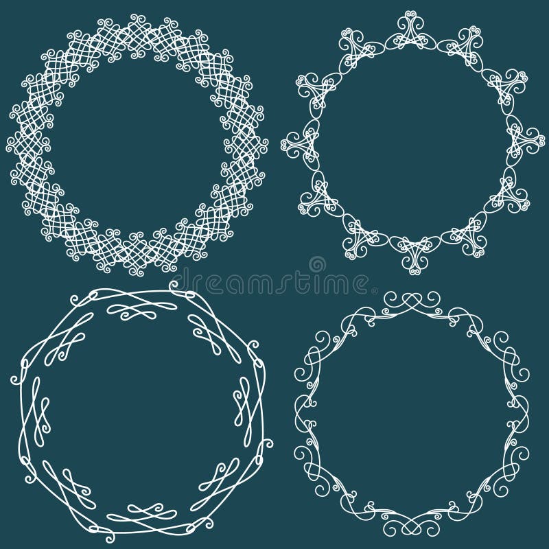 Monogram Design Elements, Thin Line - Vector Set. Vector Illustration ...