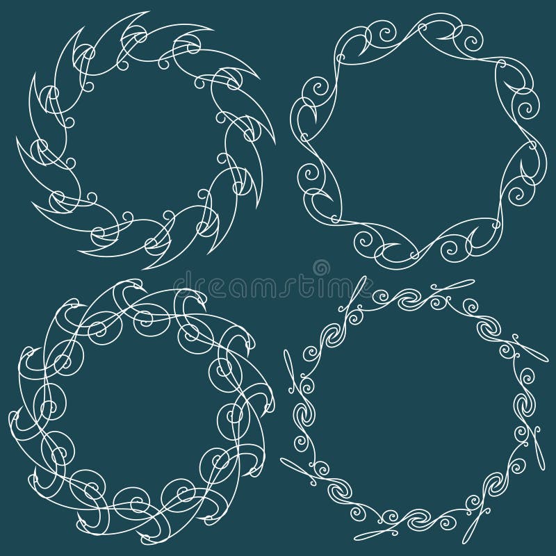 Monogram Design Elements, Thin Line - Vector Set. Vector Illustration ...