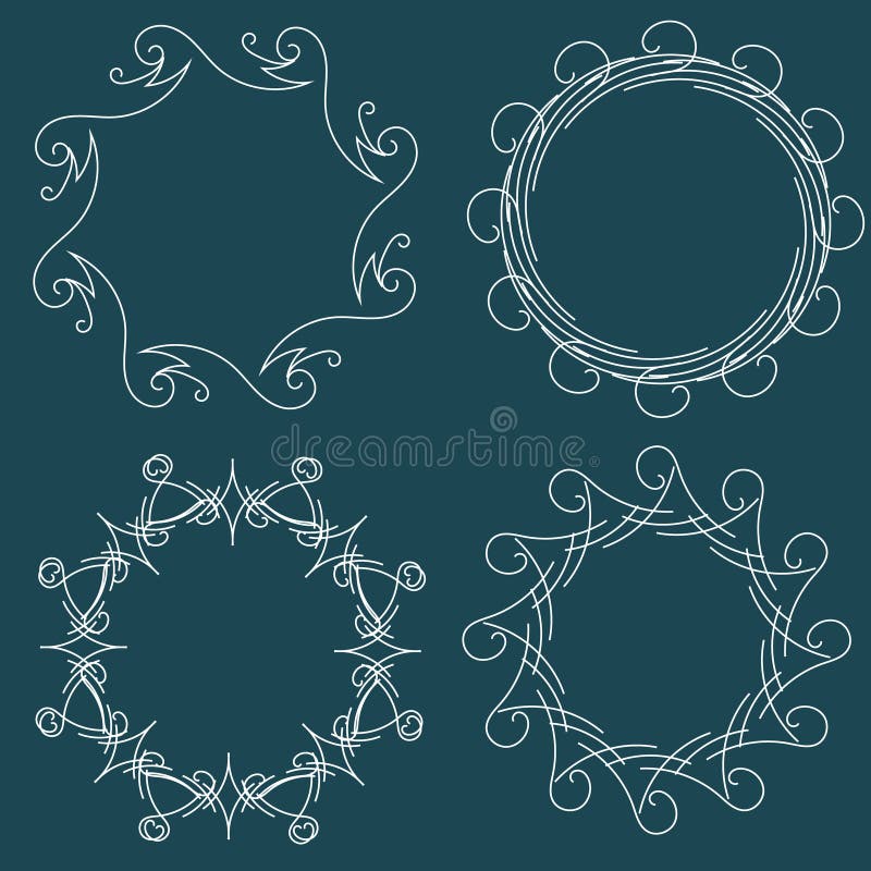 Monogram Design Elements, Thin Line - Vector Set. Vector Illustration ...