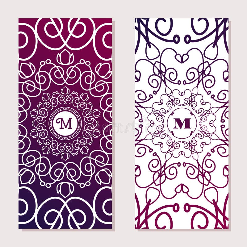 Monogram Font Vertical in Intricate Pattern Vector Illustration ...