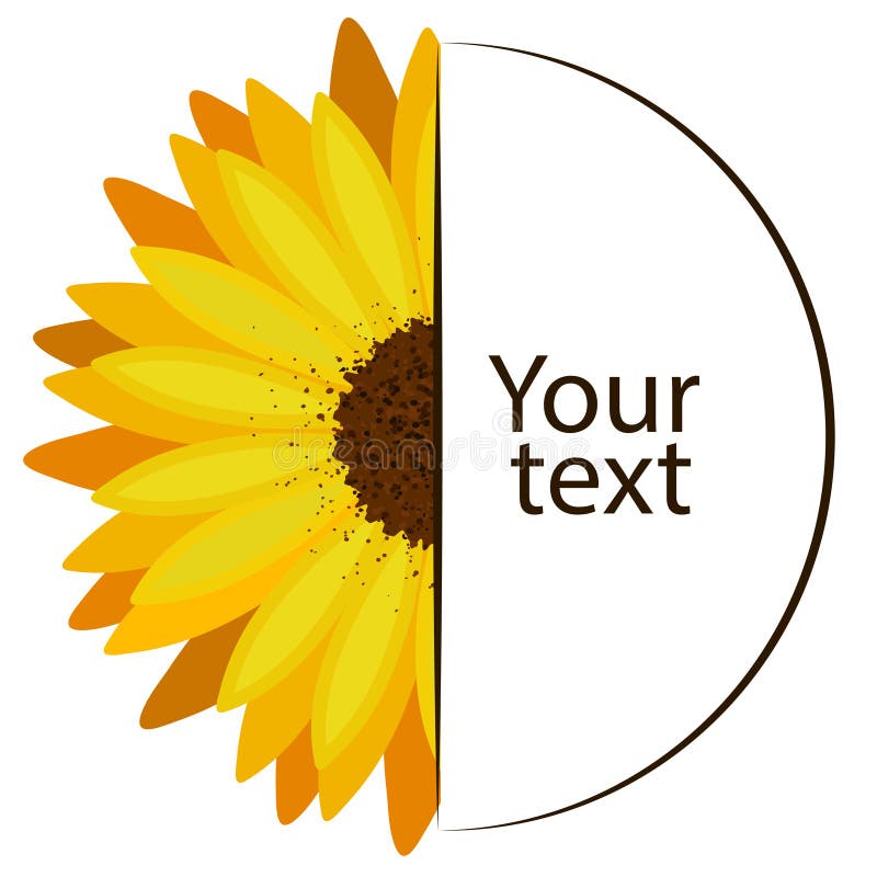 Half sunflower icon stock vector. Illustration of petal - 203603195