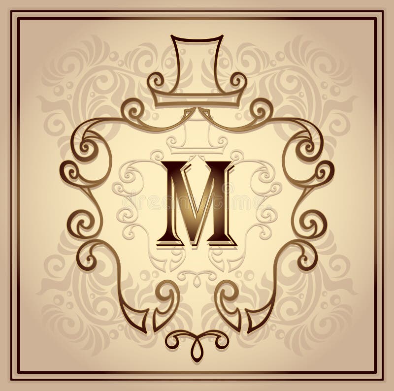 Monogram Frame for Men on Beige Stock Vector - Illustration of site ...