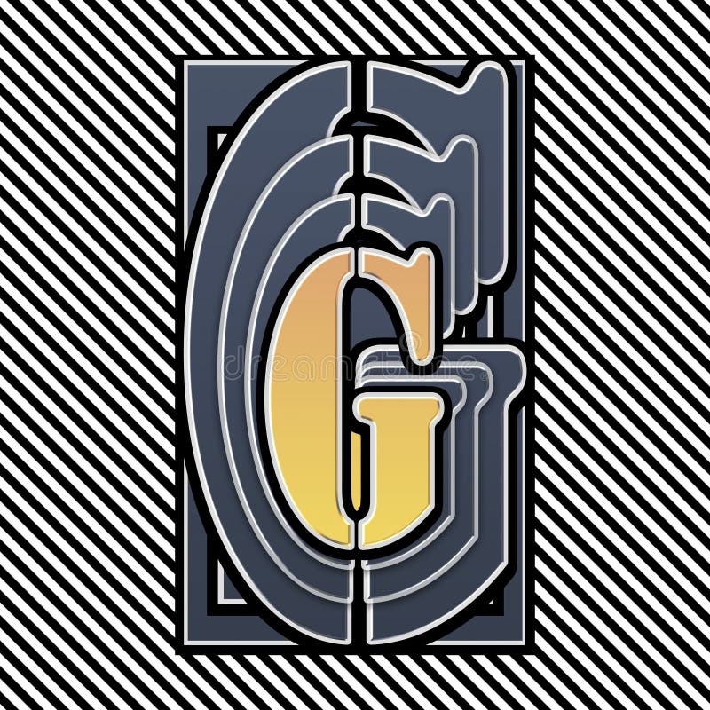 Monogram G stencilled stock illustration. Illustration of monogram ...