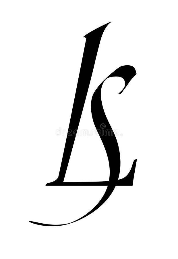 Monogram of Gothic Letters S and L. Vector. an Illustration for an ...