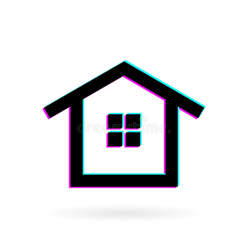 Monogram Home Logo with Shadow Color Concept Stock Vector ...