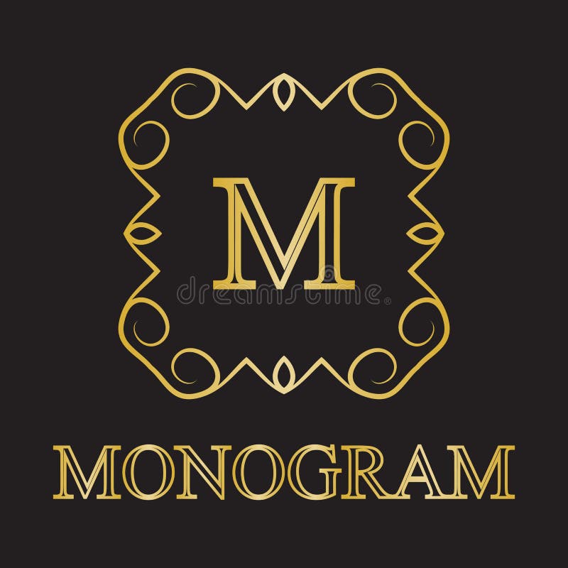 Monogram icon stock illustration. Illustration of calligraphic - 102755557