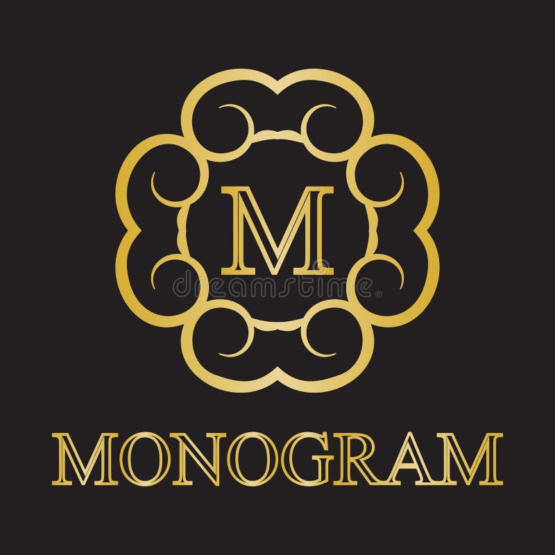 Monogram icon stock illustration. Illustration of line - 102756103