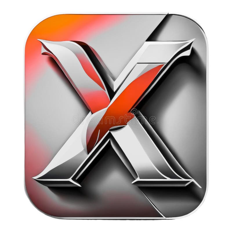 Monogram Initial Capital Letter X in Modern Font, Multicolored Stock ...