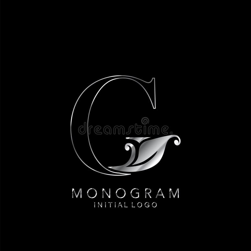 Monogram Initial Logo Letter G Floral Vector Design Stock Vector ...