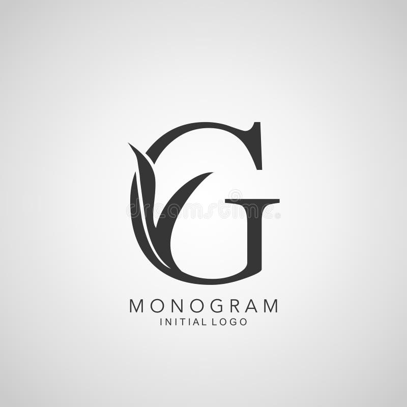 Monogram Initial Logo Letter G. Simple Vector Design Concept Abstract ...