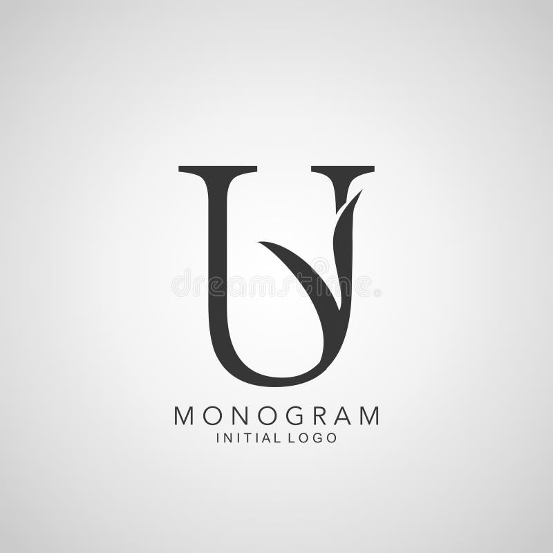Monogram Initial Logo Letter U. Simple Vector Design Concept Abstract ...