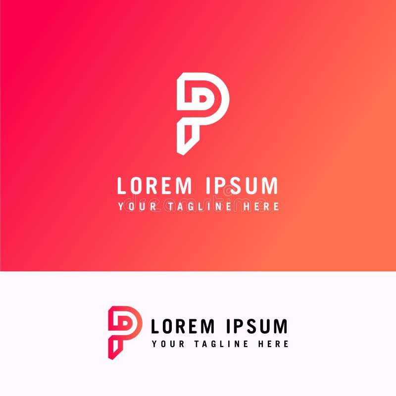 Monogram Initial P Letter Capital Creative with Linear Minimal Style ...