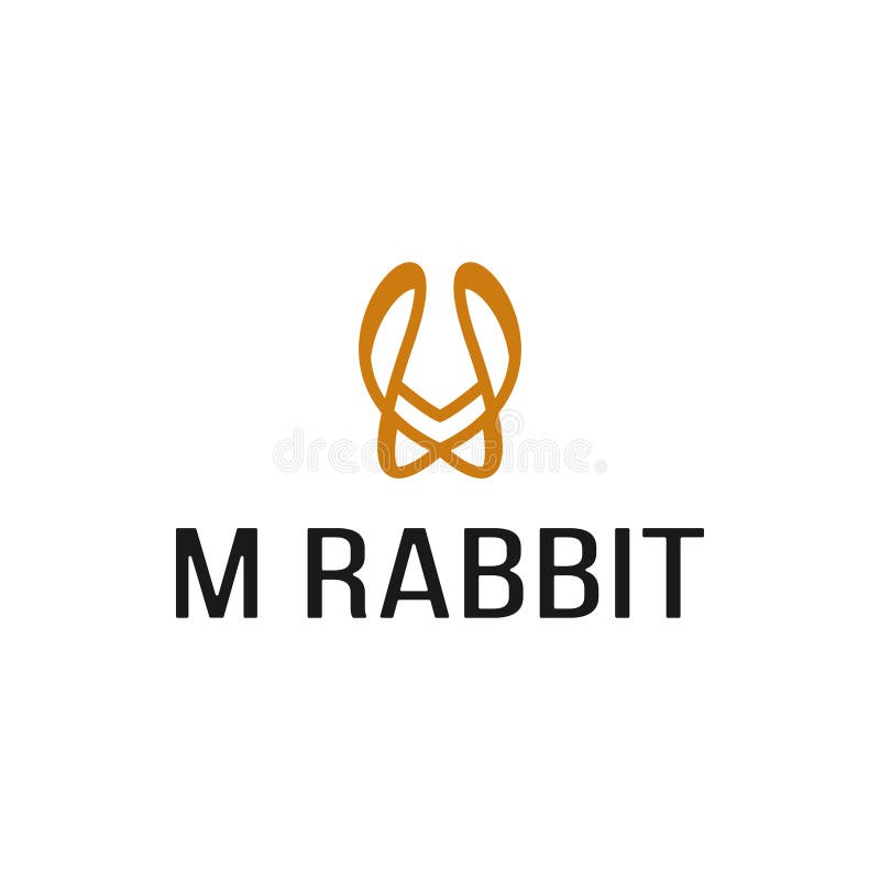 Monogram with Initials Letter M and Ear Symbol for Rabbit Farm. Stock ...