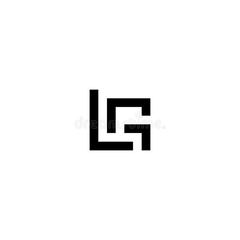 Monogram Initials LG Logo Icon Design Template Elements. Square Logo ...