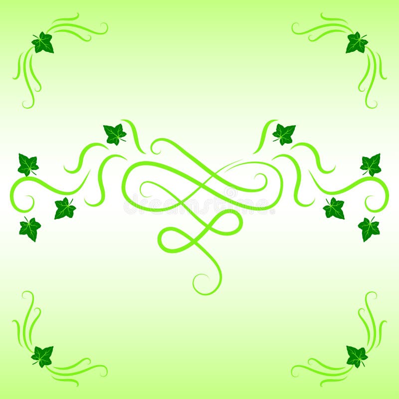 Monogram with a ivy leaves stock vector. Illustration of meadow - 35056263