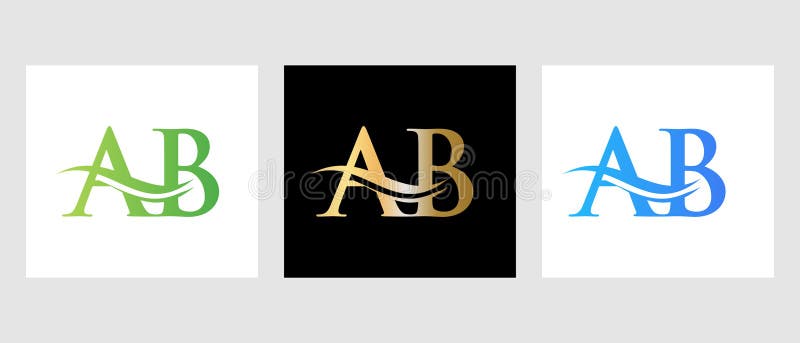 Monogram Letter AB Logo Design. AB Logotype Template Stock Vector ...