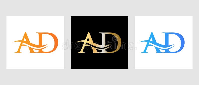 Monogram Letter AD Logo Design. AD Logotype Template Stock Vector ...
