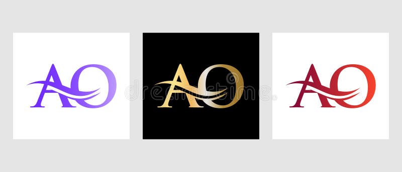 Monogram Letter AO Logo Design. AO Logotype Template Stock Vector ...