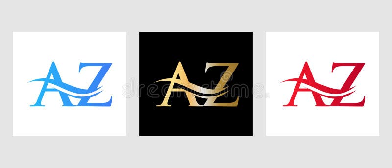 Monogram Letter AZ Logo Design. AZ Logotype Template Stock Vector ...