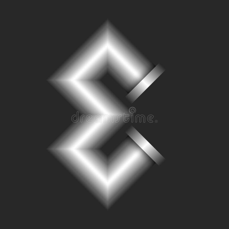 Monogram Letter E Logo 3d Line Pipe Shape Construction with Metal ...