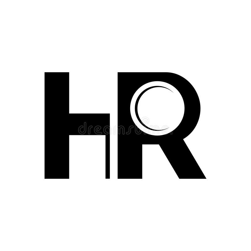 Monogram Letter HR Logo Design Template Isolated in White Background ...