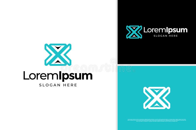 Monogram Letter X Line Logo Vector Design Template Stock Vector ...