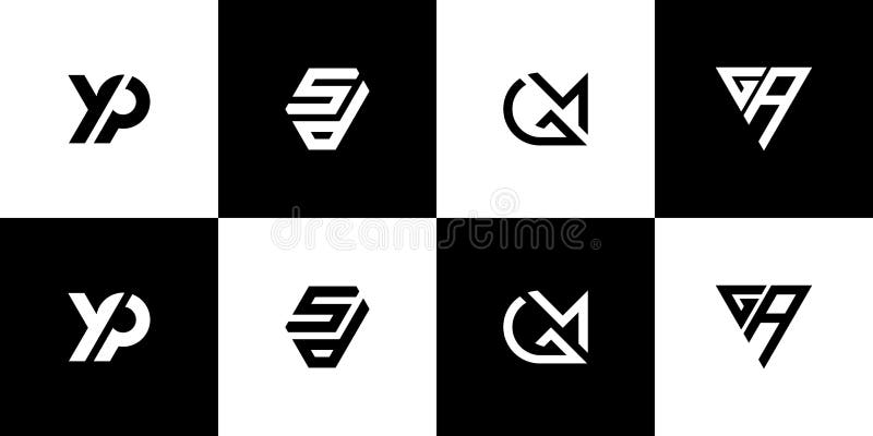 Monogram Letter Logo Design Vector Stock Vector - Illustration of flat ...