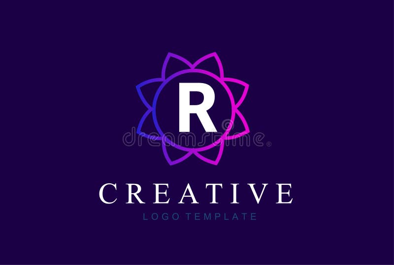 Monogram Letter R Initials Logo Stock Vector - Illustration of design ...